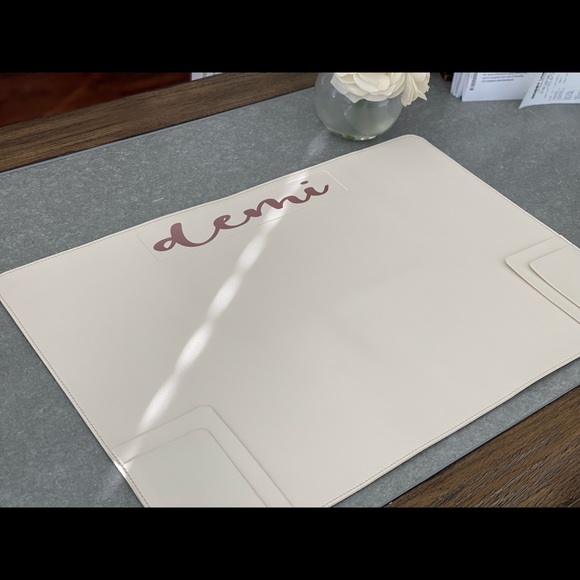 Office | Personalized Custom Name Faux Leather Desk Mat Organizer ...